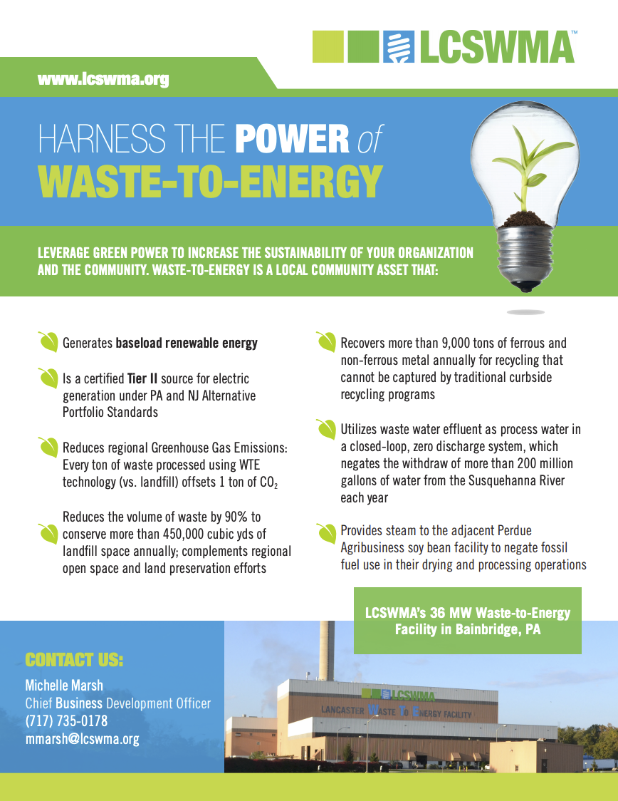 Steam Friendly-Lancaster County Solid Waste Management Authority ...